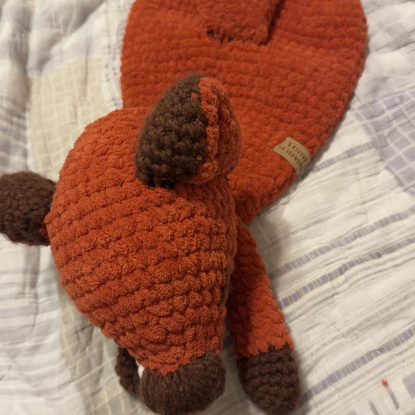 FOX Snuggler Plush Lovey Crochet Pattern PDF | Forest Animal Security ...