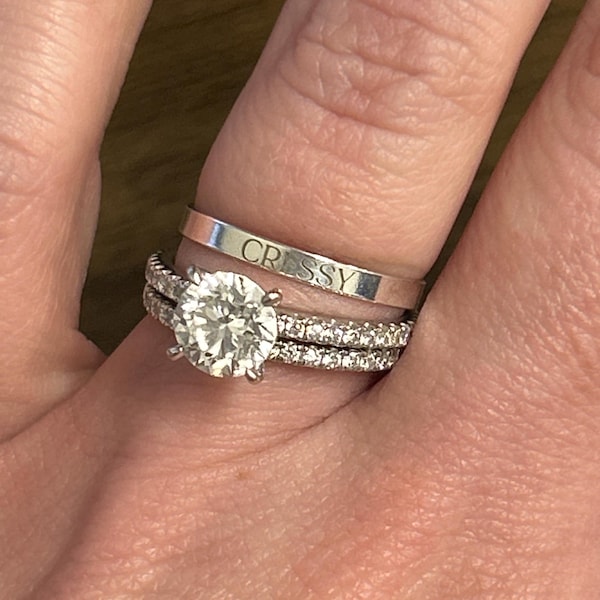 Personalized Name Band Ring, Stacking Name Ring, Personalized Stacking ...