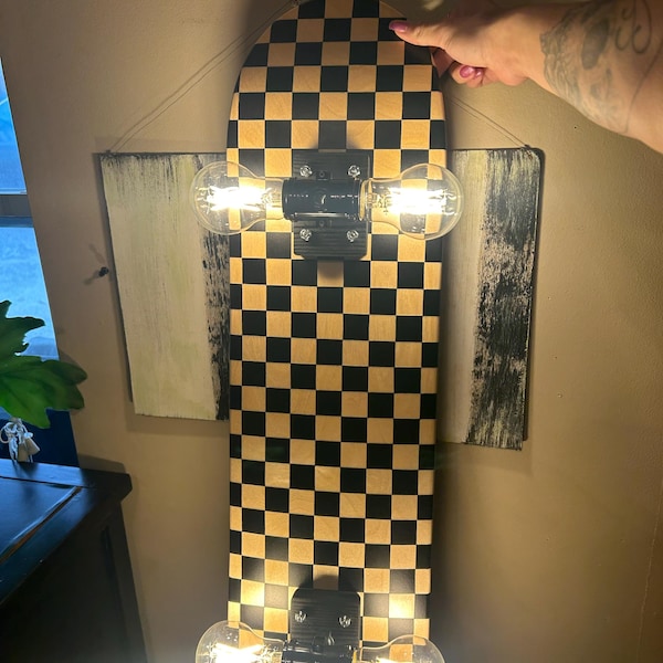 Skateboard Lamp Checkerboard - Etsy