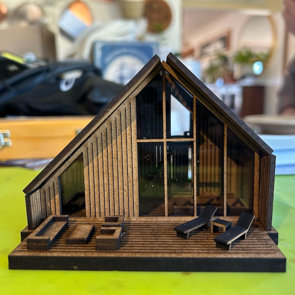 DIY Miniature Scandinavian House Kit, Modern A-frame Micro Dollhouse ...