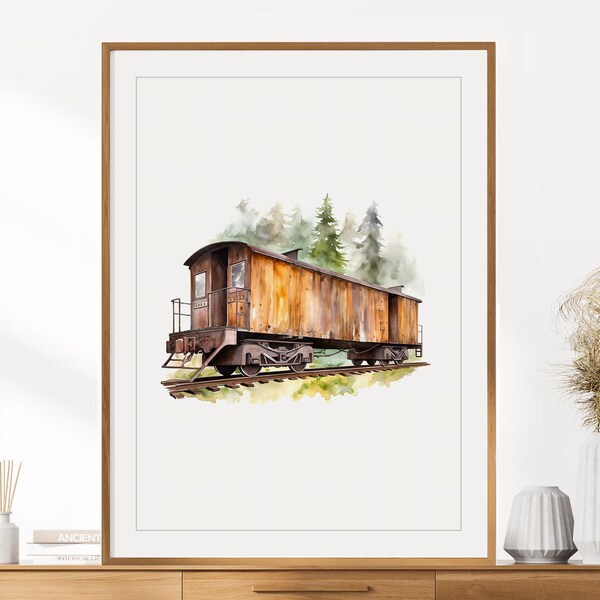 Train Prints (set of 6) | Boys Room Train Art | Boys Room Train Decor ...