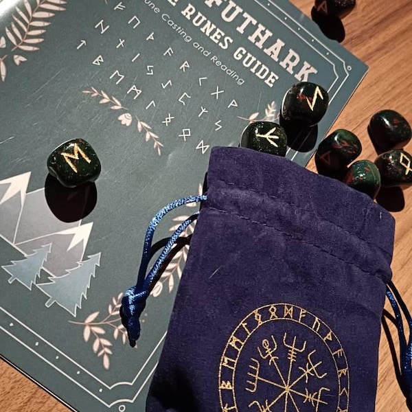 Rune Stones Gift Set Includes 21 Page Guide Book and Free Bag ...