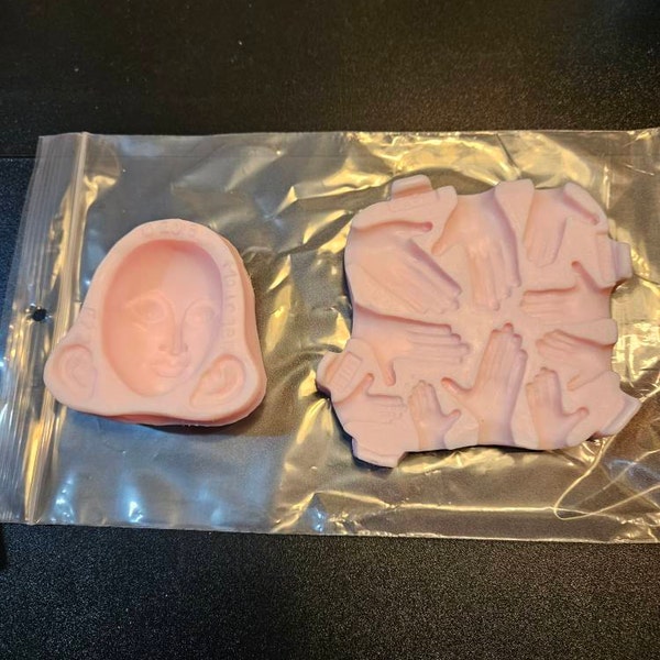 Moldf6 - 2 1/4" Hand Mold, Front and Back, by Maureen Carlson. Fits ...