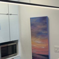 Large Earthy Ocean Art, 24 X 48 Inch Abstract Landscape Painting ...