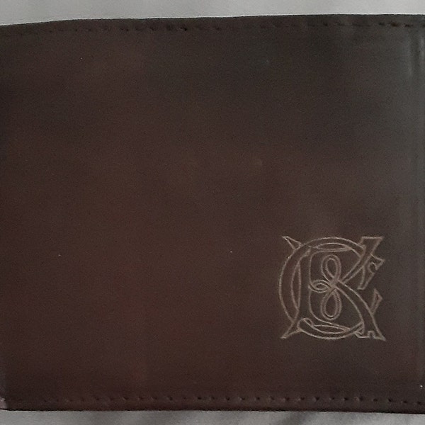Custom Personalized Laser Engraved Genuine Leather Monogram Wallet - Etsy