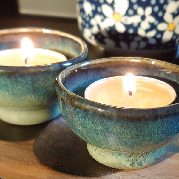 Handmade Ceramic Tealight Holder | Small Pottery Tea Light Candle ...