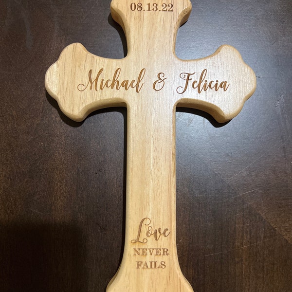 Our Wedding Day Personalized Wood Cross, Gifts for Wedding, Religious ...