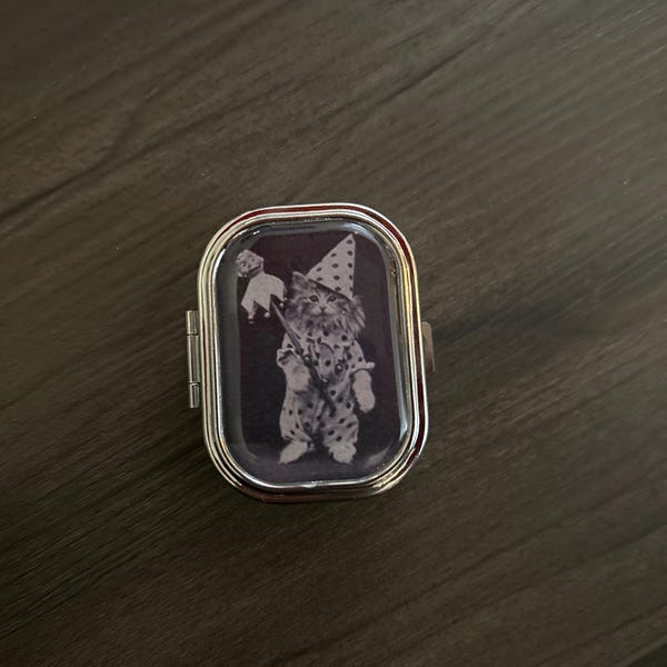 Jester Kitty Happy Rectangle Pill Box - Funny Cats, Cat Gifts, Jewelry ...