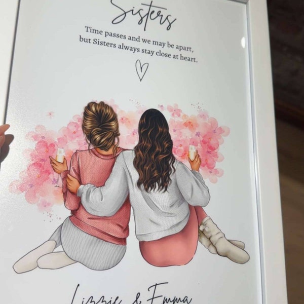 Personalised Gift for Sister, Sisters Personalised Print, Sisters Best ...