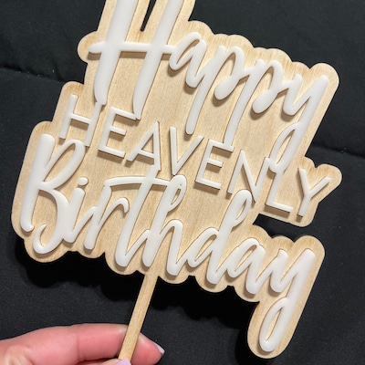 Heavenly Birthday Cake Topper Happy Heavenly Birthday Birthday Cake ...