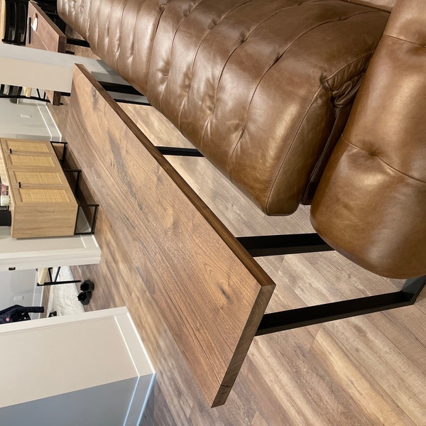 Oak End Table, Waterfall End Table, Modern Natural Oak Side Table Solid ...