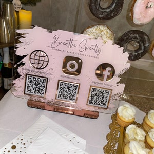 QR Code Single Social Media Sign Qr Code Sign 3 Icon QR - Etsy