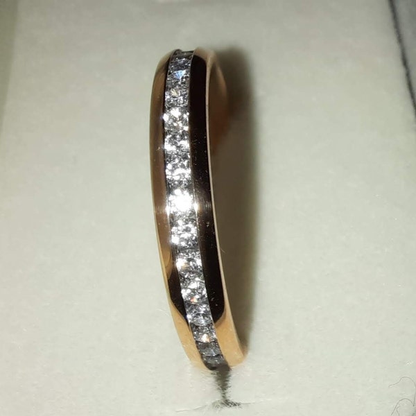 3mm Wide Man Made Diamond Simulant Full Eternity Ring / Stacking Ring ...