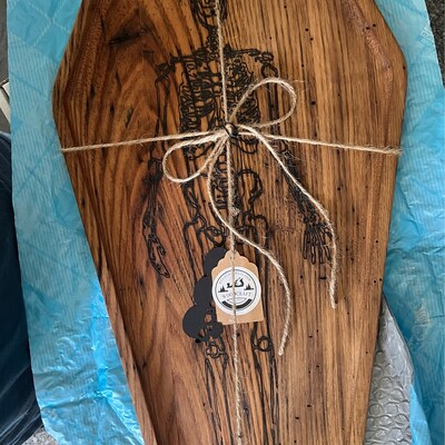 Coffin Skeleton Gothic Charcuterie Serving Tray/appetizer Cheese Plate ...