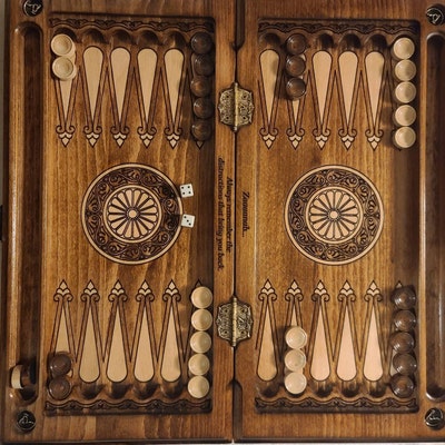 Custom Backgammon Set With Your Text or Logo, Personalized Wood Board ...