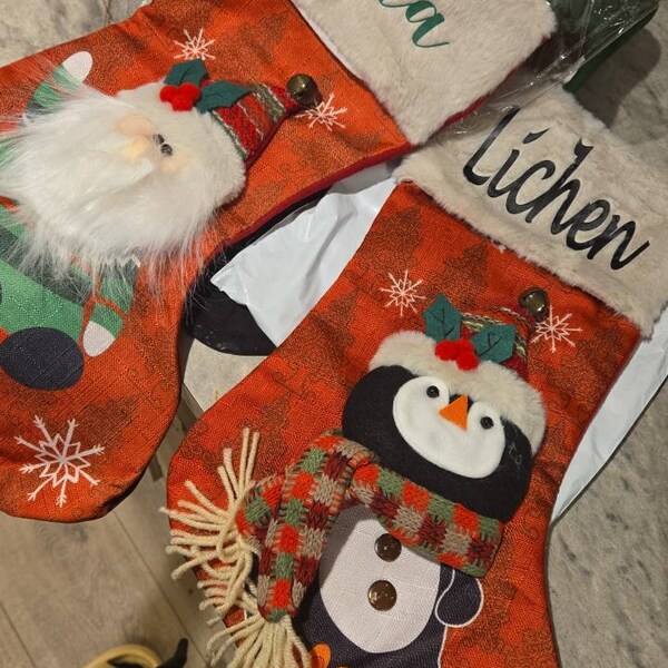 Personalized Mini Christmas Stockings, Plush Traditional Mini Stocking ...