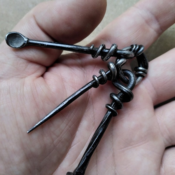 Viking Style Hand Forged Pipe Tool Set, Customizable With Thor's Hammer ...