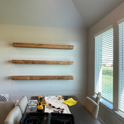 FREE SHIPPING Wood Floating Shelf 8-inches Deep Rustic Shelf Reclaimed ...