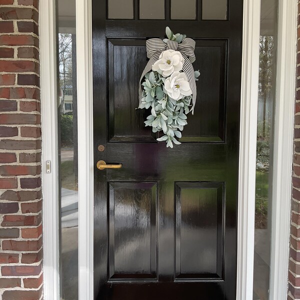 Shell & Lamb's Ear Beach Swag; Beach Swag; Beach Decoration; Lambs Ear ...