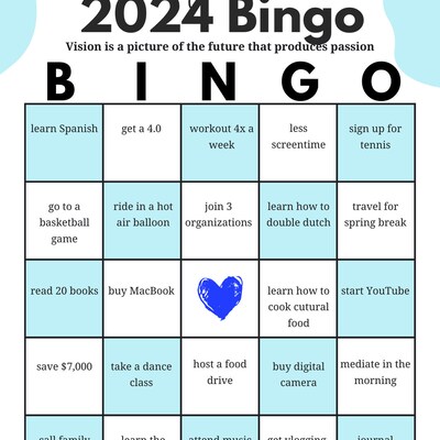 2024 Bingo Card Digital Template Manifestation Bingo Digital Bingo Card New Years Resolution ...