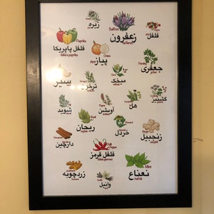 Farsi Flash Cards Printable Persian Names for Fruits and | Etsy