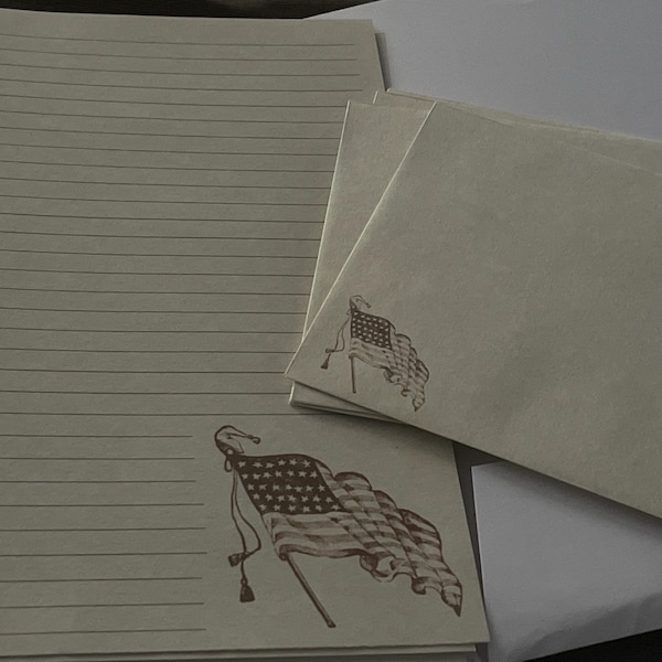 Vintage American Flag, Patriotic Stationery, 5.5 X 8.5, Writing Set ...