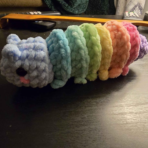 Handmade Fuzzy Caterpillar Fidget Toy: Sensory Plush - Etsy