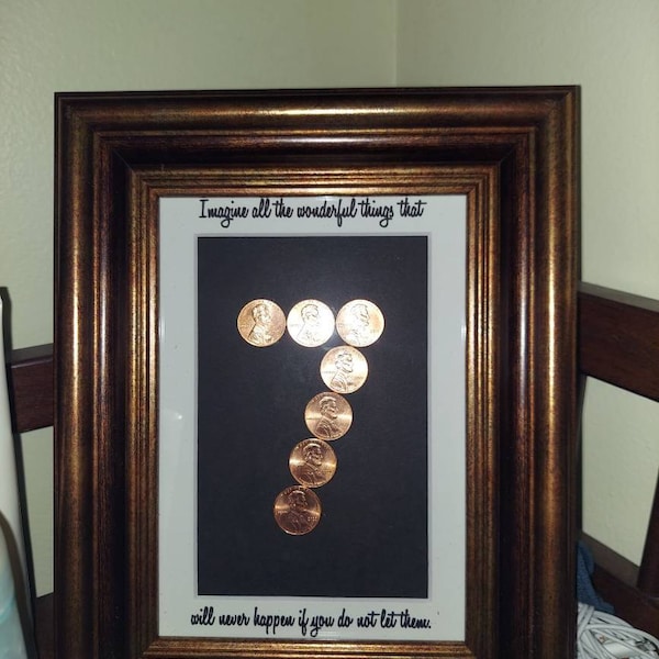 Copper Coin 7 Year Anniversary Gift - Framed 7 Configuration - Etsy