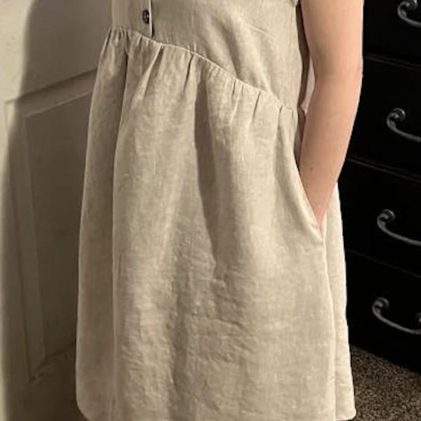 Women's Dress Sewing Pattern, Linen Dress PDF Pattern, Ruffle Babydoll ...