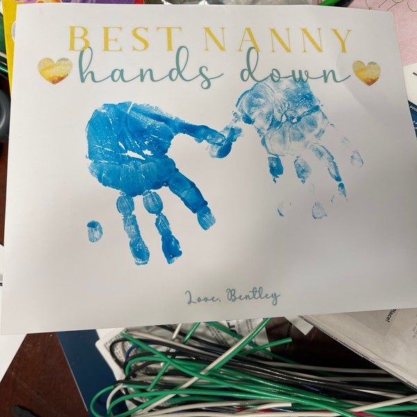 Best Grandma Hands Down Sign, Handprint Kids Craft, Best Grandma Sign ...