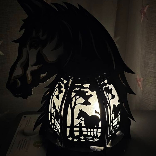 Horse Head Lantern SVG, Studio, PDF Templates - DIY Horse Lantern for ...