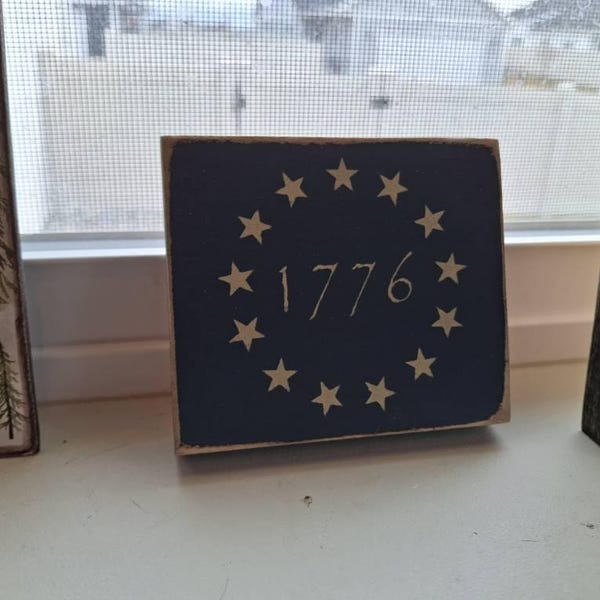 Primitive Country America 1776 4” Shelf Sign - Etsy