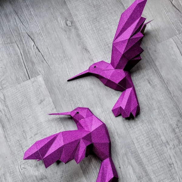 Hummingbird Paper Craft, Digital Template, Origami, PDF Download DIY ...