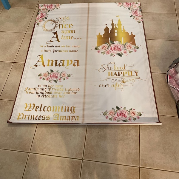 Storybook Backdrop Storybook Step and Repeat Princess Birthday Backdrop ...