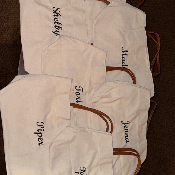 Bridesmaid Tote Bags, Personalized Bridesmaid Bags, Bridal Party ...