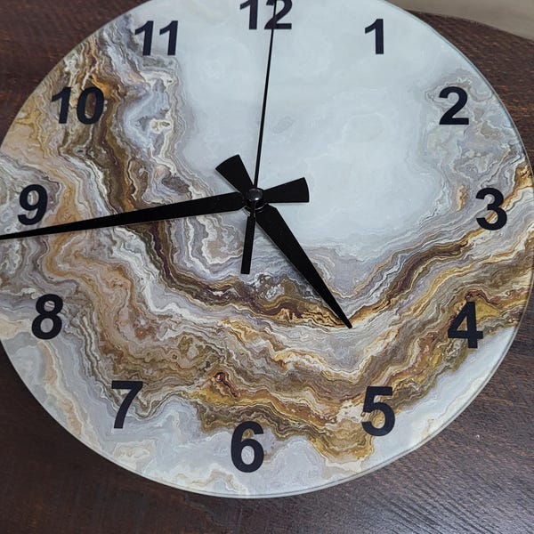 Glass Colorful Wall Clock Wall Art, Color Palette Tempered Glass Wall ...