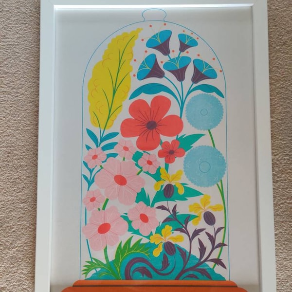 A4 Customisable Flower Screen Print - Etsy