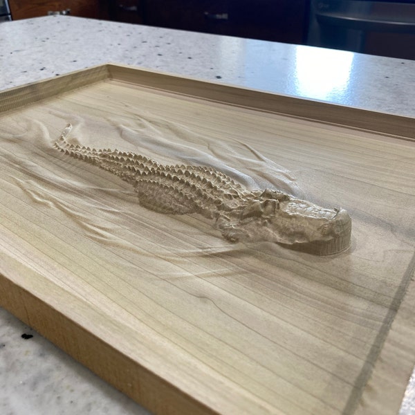 Alligator Swimming 3D STL Model for CNC - Etsy