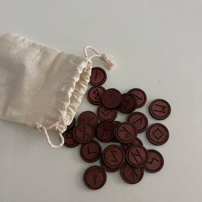 Hand Turned Alder Box of 24 Wood Runes Round Small Mini Rune - Etsy