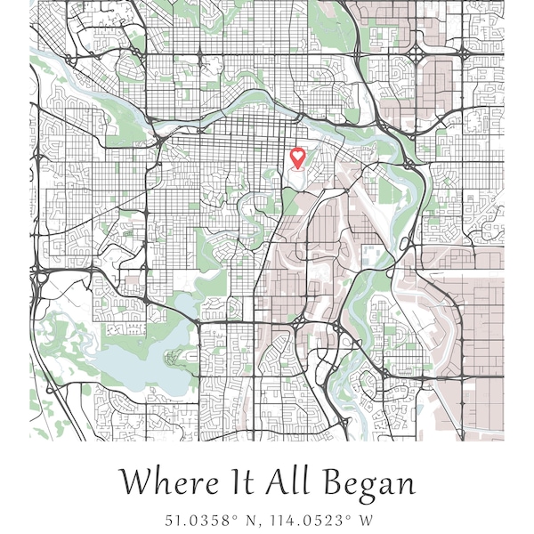 Neutral Wall Art | Custom City Map | Mid Century Modern | Aesthetic ...