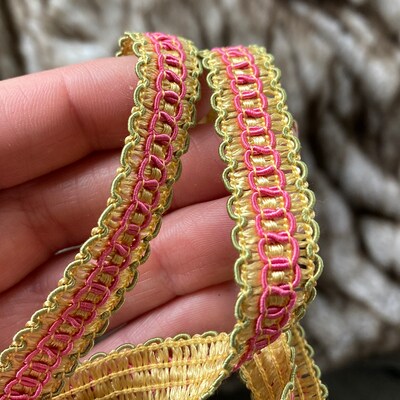 2 Yards Woven Rococo Ribbon Trim With Rose Flower - Etsy