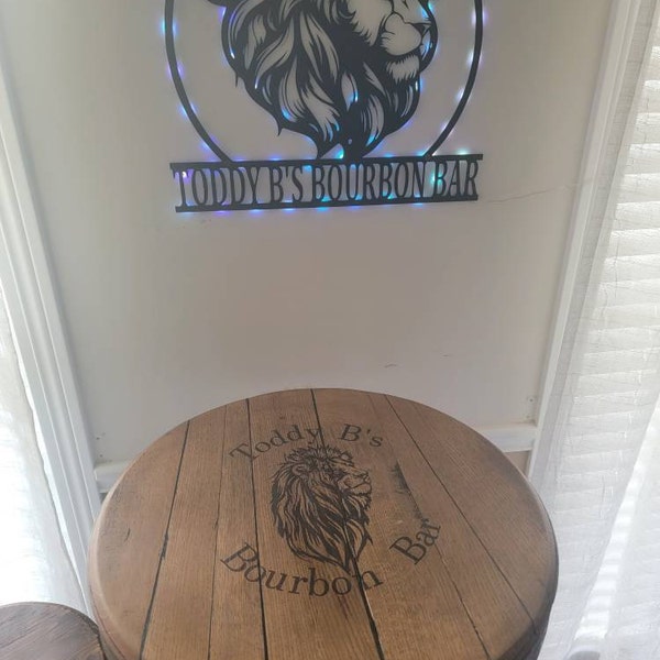 Pub Table 42" Tall Laser Engraved W/ Footrest - Etsy