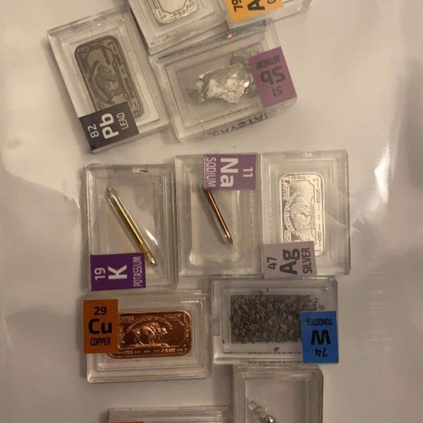 20 X 1 Gram Periodic Element Metal Ingots SILVER X 2, Tantalum, Cobalt ...