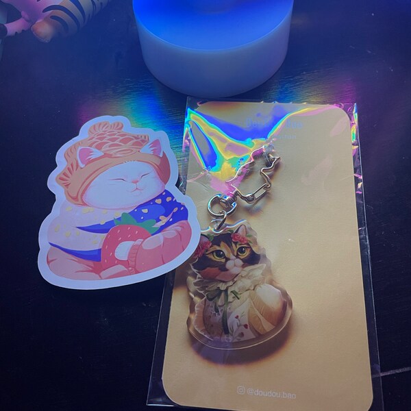 Floral Cat Sticker/ Waterproof Sticker/ Weatherproof/ Cute Sticker - Etsy