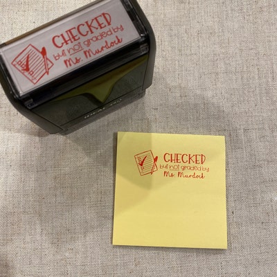 Checked but Not Graded Personalized Self-inking Teacher Stamp - Etsy