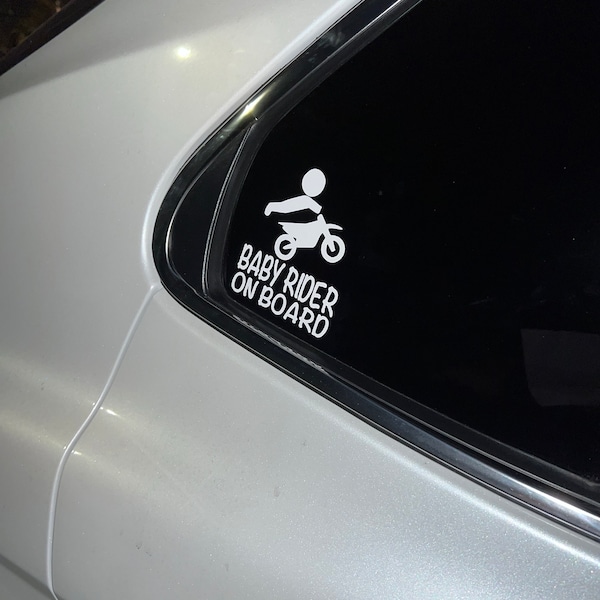 Baby Rider on Board Decal Dirt Bike Decal Dirt Biking Kid on Board Car ...