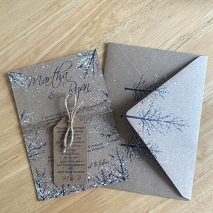 SAMPLE Rustic Winter Wedding Invitation Rustic Wedding | Etsy