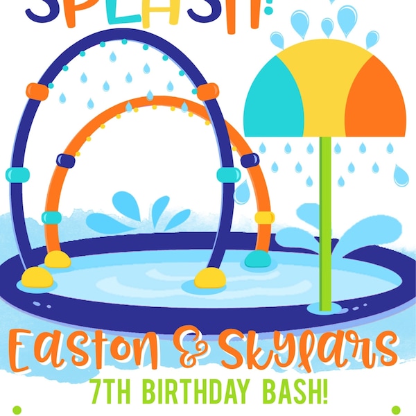 Splash Pad Birthday Invitation, Splash Pad Party, Splash Pad Invitation ...