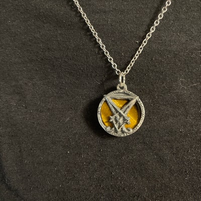 Sigil of Lucifer Necklace With Tiger Eye Lucifer's Sigil - Etsy