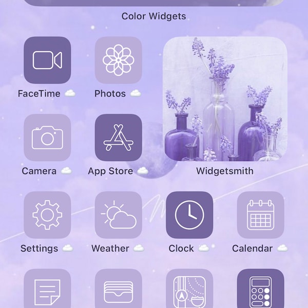 Lavender Ios App Icon Pack | 300 Unique Icons in 4 Colors Each + 20 ...